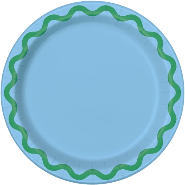Blue Gingham Paper Plates