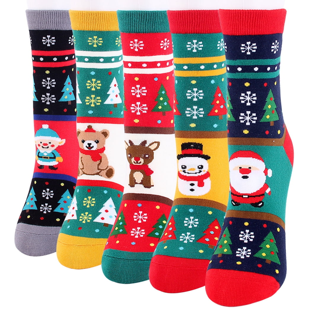 Click here for Coofit Christmas Socks Fancy Novelty 5 Pairs Cotto... prices