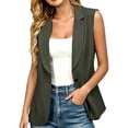 BiZtdJrK Women's Sleeveless Vest Blazer Dressy Open Front Single Button ...