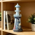 Yihuala Wooden Lighthouse Decors Lighthouse with Fish Net Anchors ...