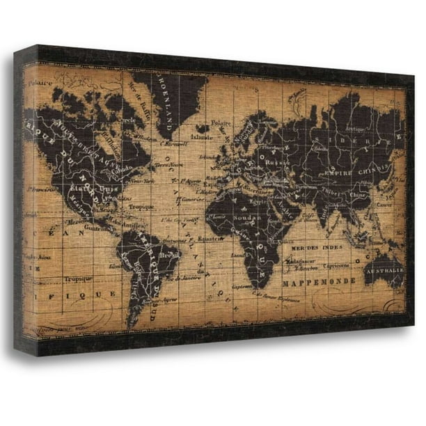 'Old World Map' Graphic on Canvas, Wire hanger for easy hanging ...