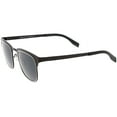 Classic Metal Horn Rimmed Square Sunglasses Polarized Lens 49mm (Black ...