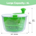 Kosbon Salad Spinner, Large 5.28 Qt Lettuce Washer with One-Handed ...