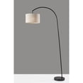 Adesso Chrystie 83.5" Marble & Metal Arc Floor Lamp with Textured Drum ...