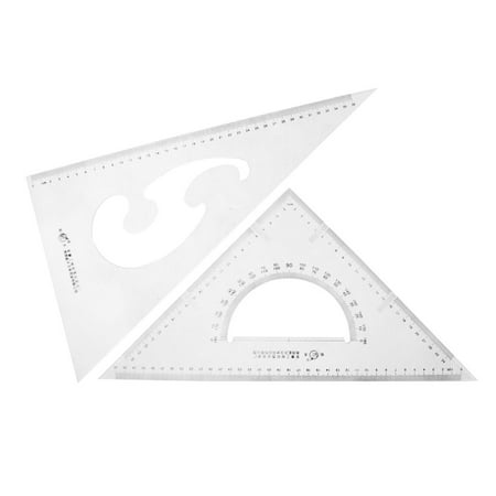 Students 30/60 45 Degree Plastic Triangle Rulers Protractor Drawing ...