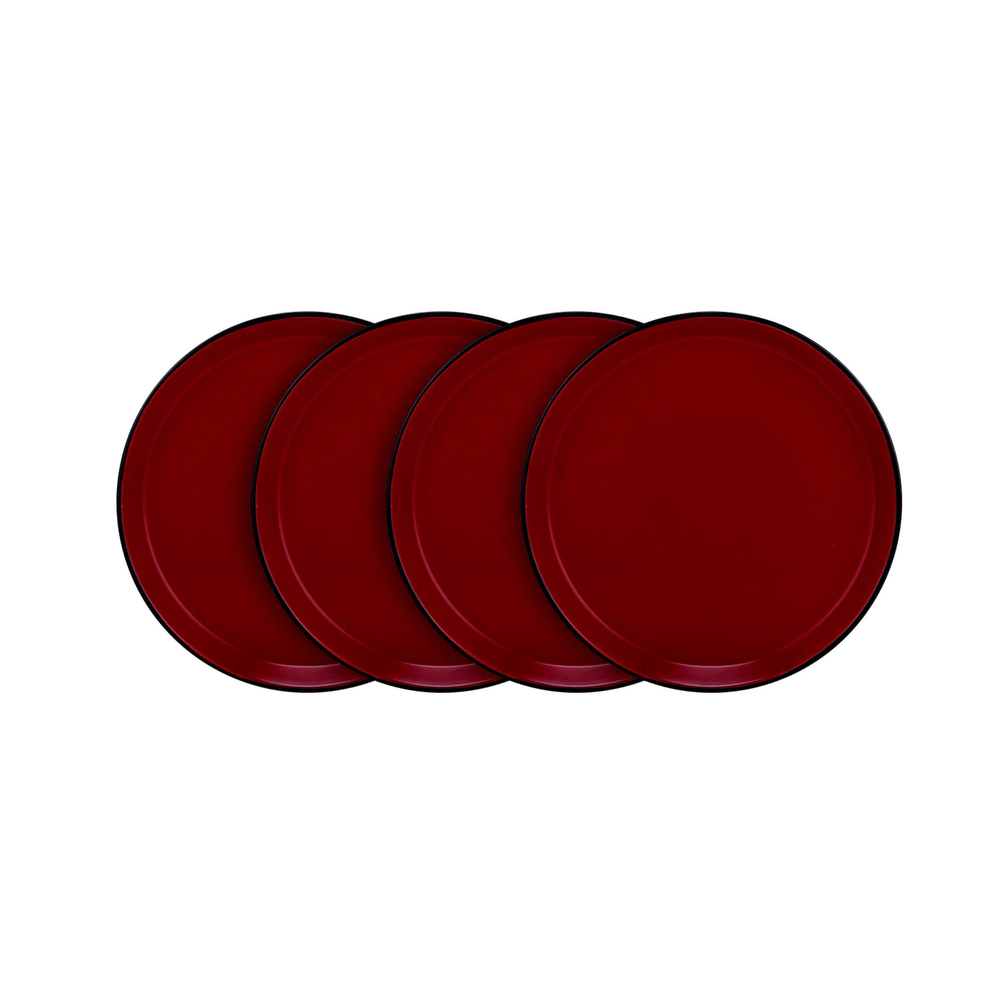 Stone Lain Juego De 4 Platos De Ensalada De Gres Albie - Rojo Y Negro ...