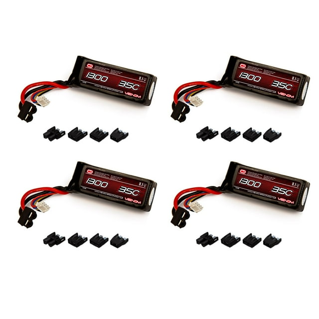 Venom 35C 3S 1300mAh 11.1V LiPo Battery with Universal Plug (EC3/Deans ...