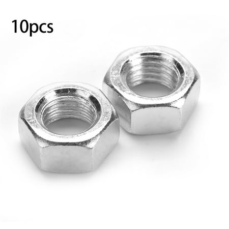 Zinc Plated Carbon Steel Thread Nut, 10Pcs/Set Universal Coarse Thread ...