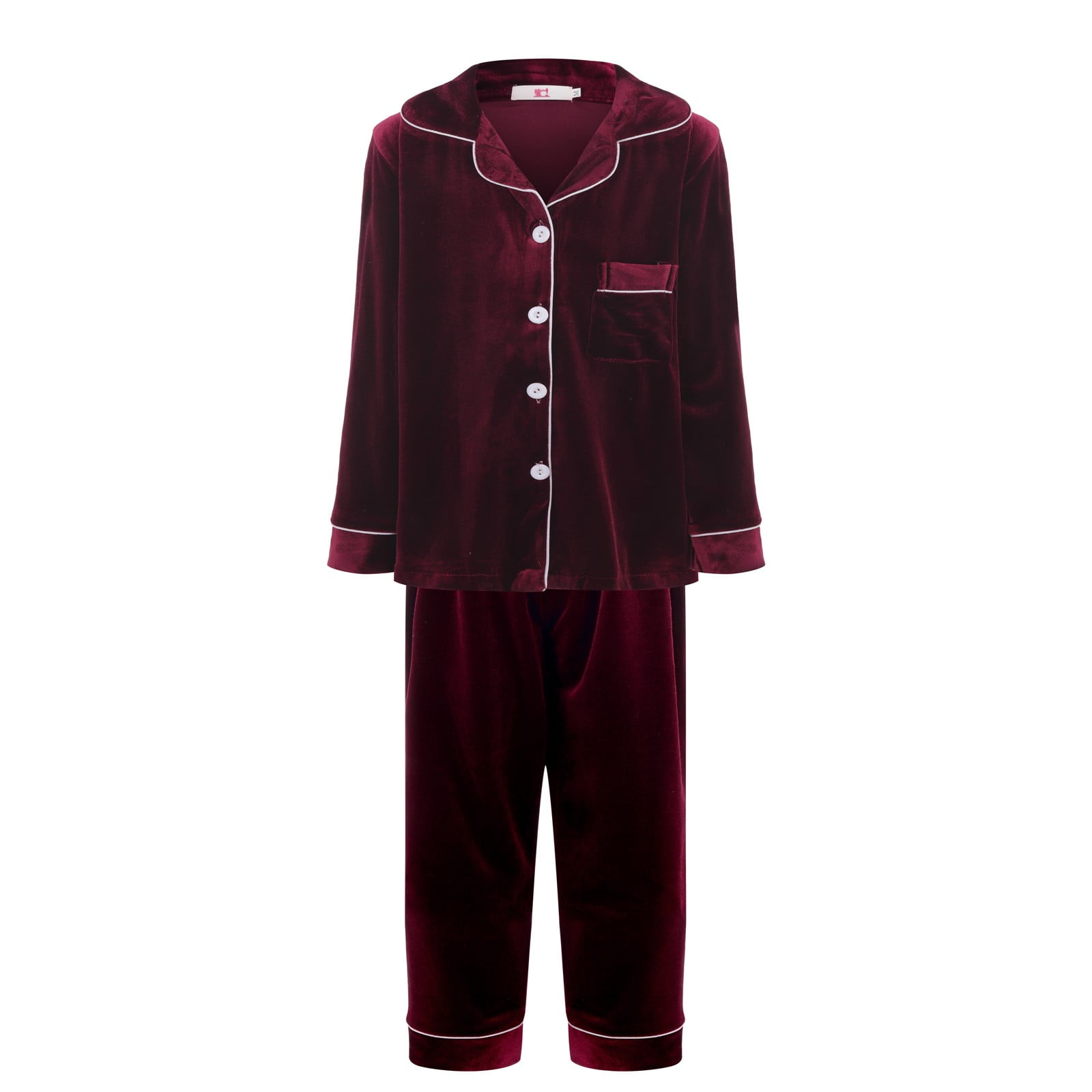 Puawkoer Family Soild Red Velvet Pajamas For Adults Kids Holiday Home ...