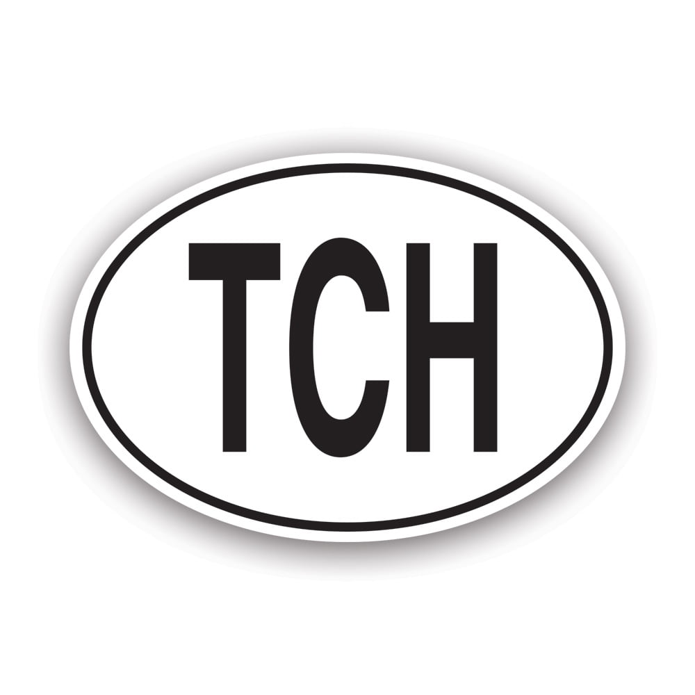 TCH Chad Country Code Oval Sticker Decal - Self Adhesive Vinyl ...