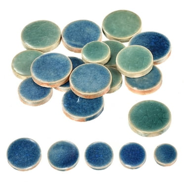 Uxcell 100g Ceramic Mosaic Tiles for Crafts Bulk, Polygon Blue and ...