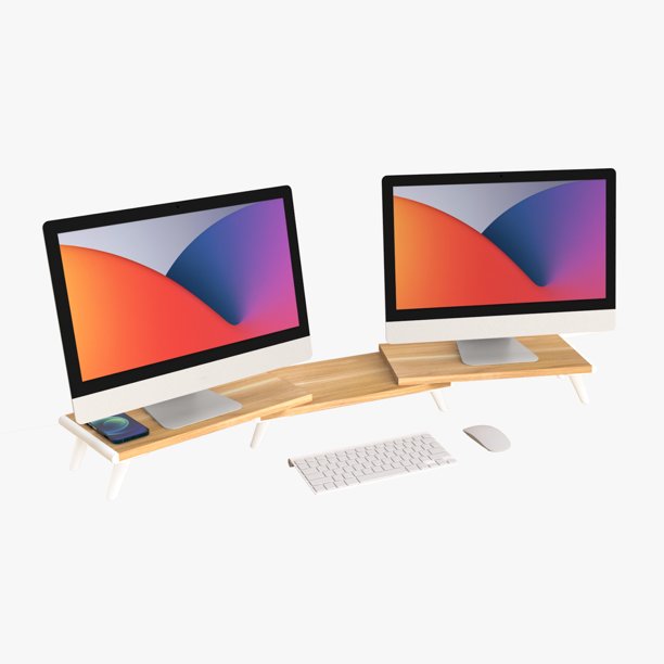 LOUKIN Dual Monitor Stand Riser for Desk, 17.32"*9.84" Large Computer ...