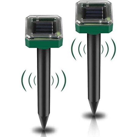 YDJKET Solar Powered Ultrasonic Mole Repeller 2 Pack, Solar Mouse ...