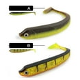 5PCS Walleye Fishing Lures 9.5cm Soft PVC Baits Sinking T Tail Lures ...