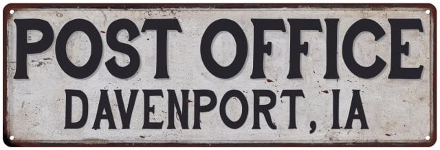 Davenport, Ia Post Office Metal Sign Vintage 6x18 106180011283 ...