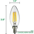 MaxLite 4W LED Filament Lamp, B10 80 CRI 2700K Dim E12, Light Bulbs ...