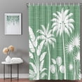 Bathroom Shower Curtain Summer White Palm Tree Waterproof Shower ...