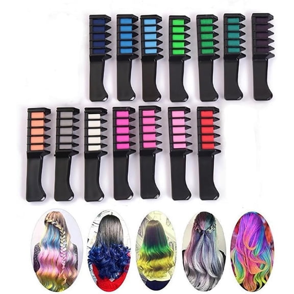 SUWU Hair Chalk Set for Kids Adults Washable Temporary Hair Color Dye ...