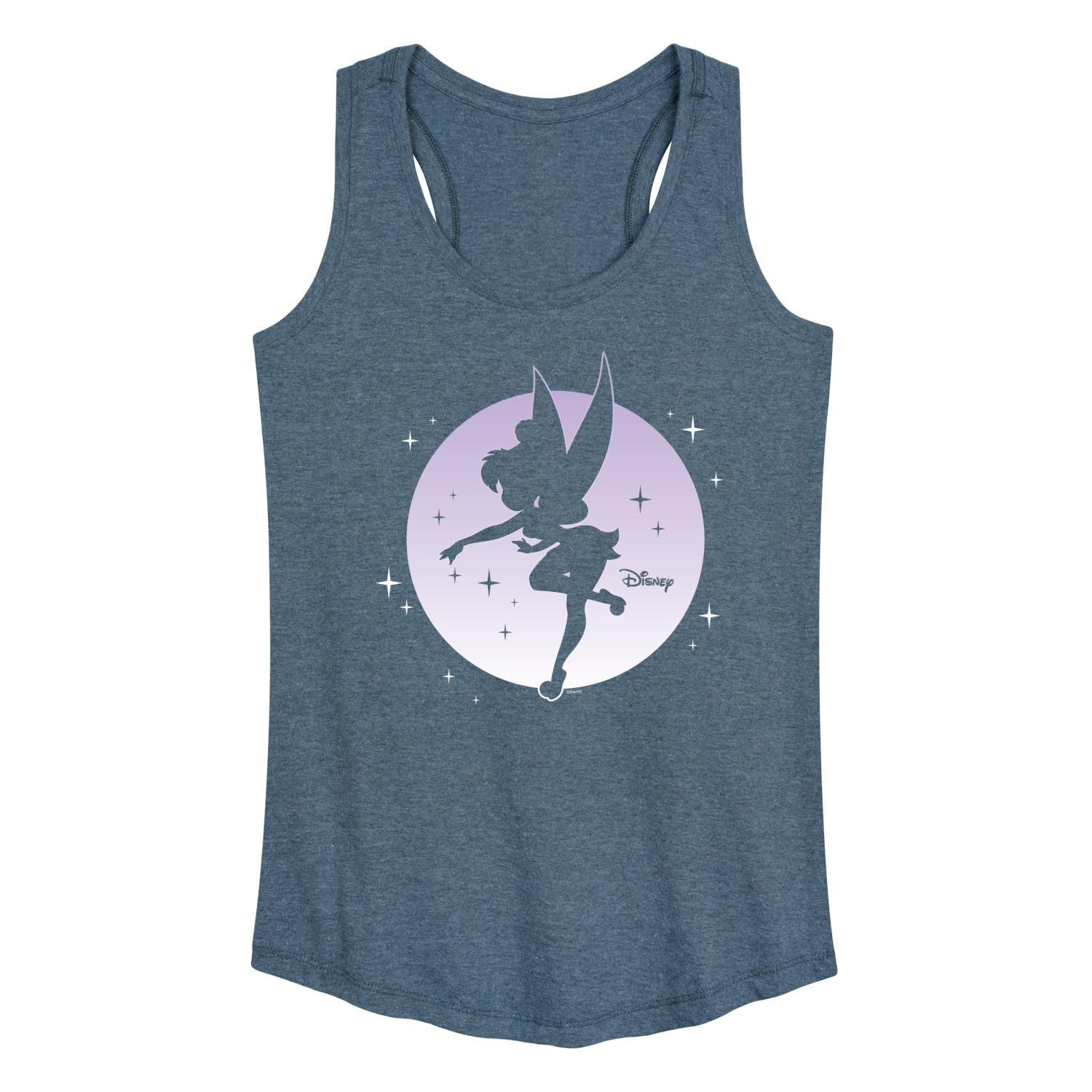Tinker Bell - Tink Moon Silhouette - Ladies Racerback Tank - Walmart.com