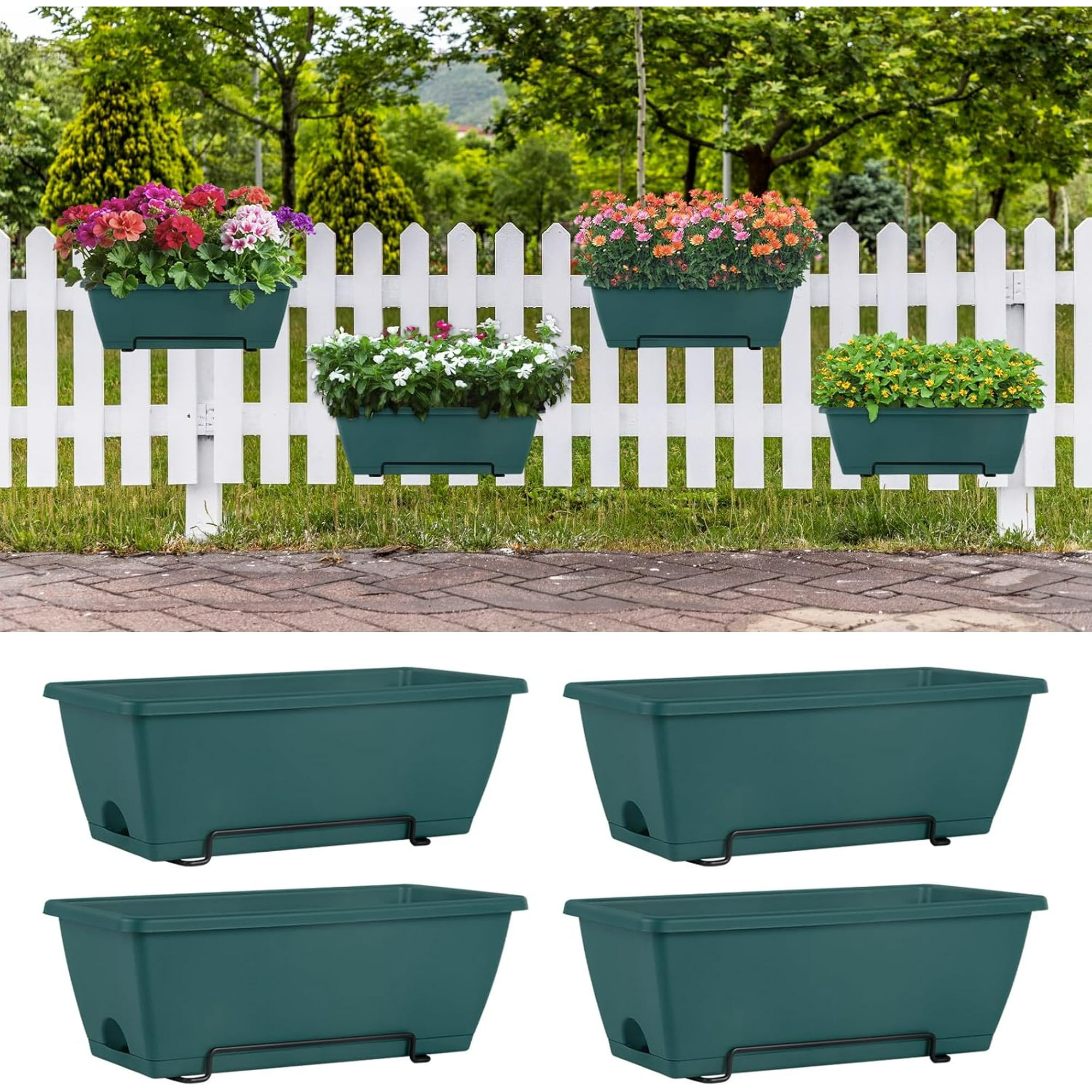 Click here for Siabc-Railing Planter Boxes (16.9 Inch  4 Pack) Gr... prices