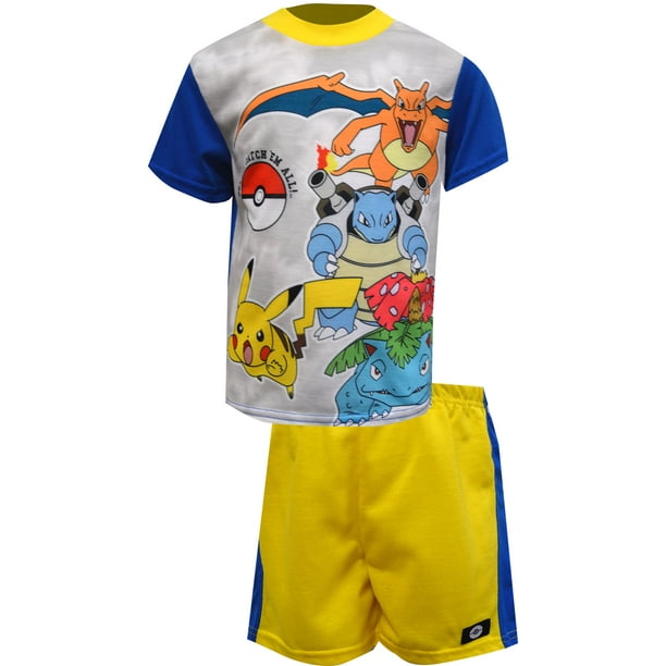 AME Sleepwear Boys' Pokemon Gotta Catch Em All Summer Pajamas (8 ...
