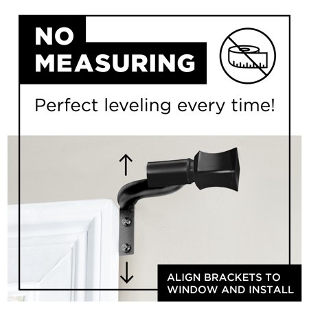 Smart Rods No Measuring Easy Install Adjustable Café Window Rod, 18 to ...