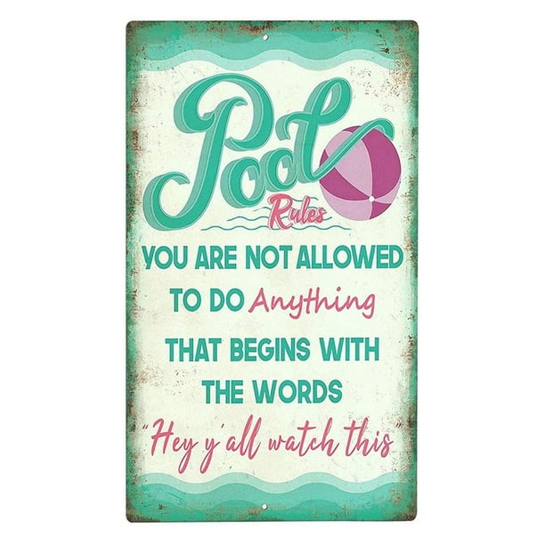 Letrero De Piscina, Letrero De Regla De Piscina De 30 X 20 Cm ...