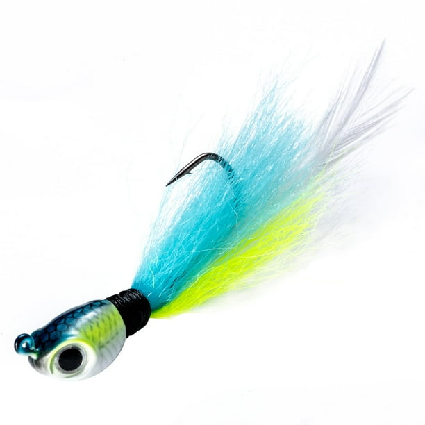Goture Glow Bucktail Jigs Saltwater Pompano Jigs Hair Jigs Fluke Jig ...