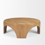 Shima Round Light Brown Wood W/Arched Legs Coffee Table - Walmart.com