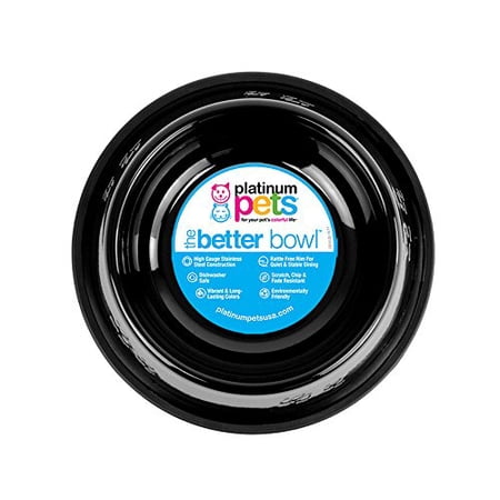 Platinum Pets Non-Tip Stainless Steel Dog Bowl, 80 Oz, Midnight Black ...