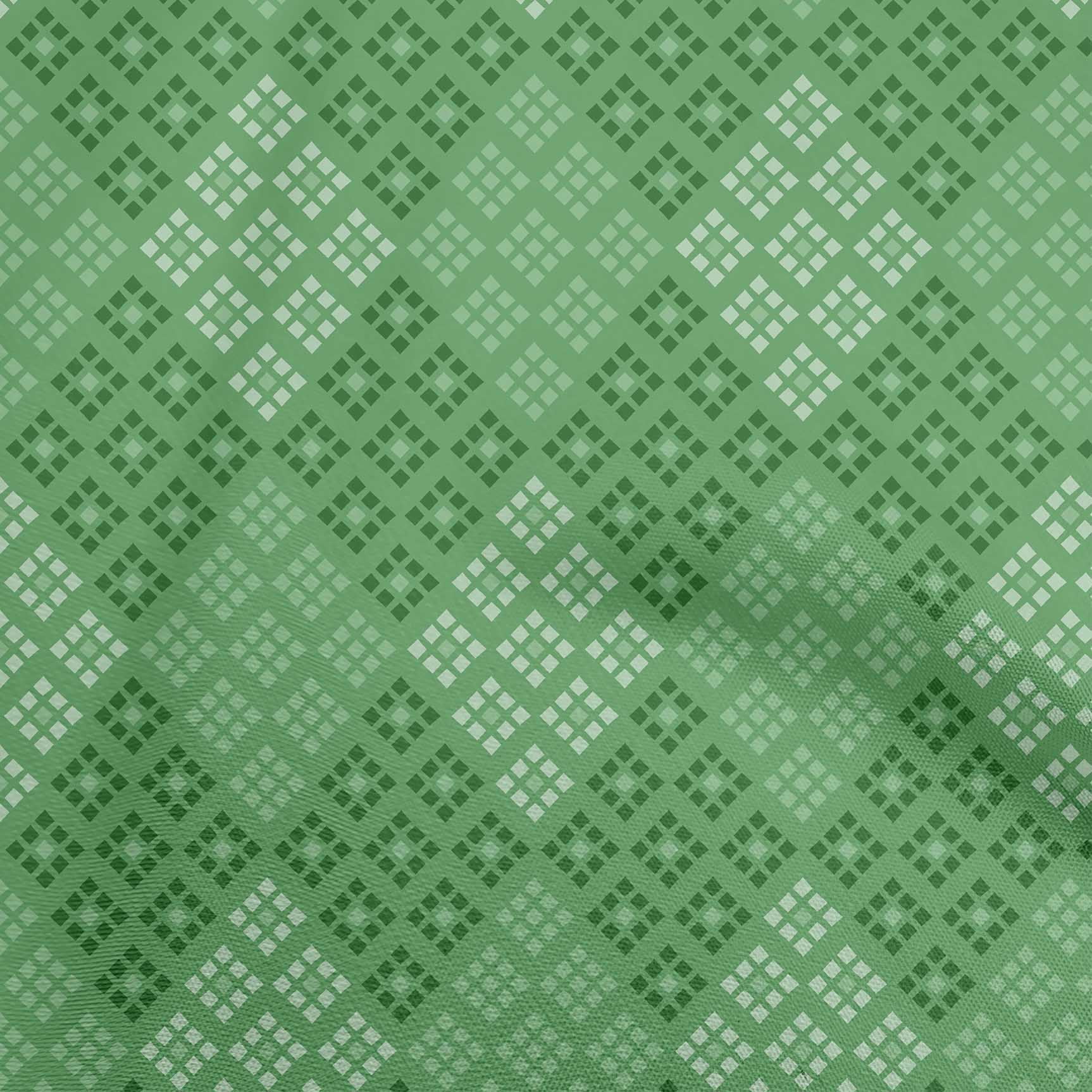 oneOone Silk Tabby Green Fabric Argyle Sewing Material Print Fabric By ...