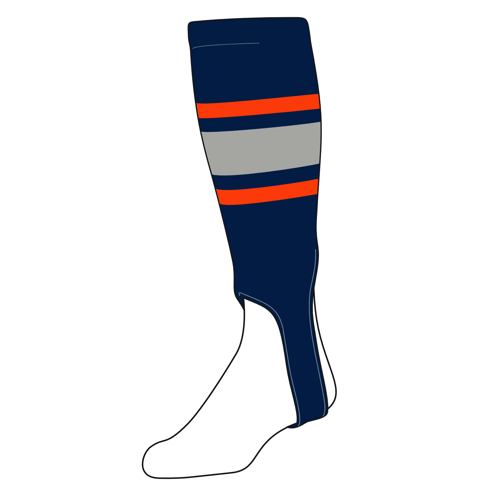TCK Baseball Stirrups Medium (200E, 5in) Navy, Orange, Grey - Walmart.com
