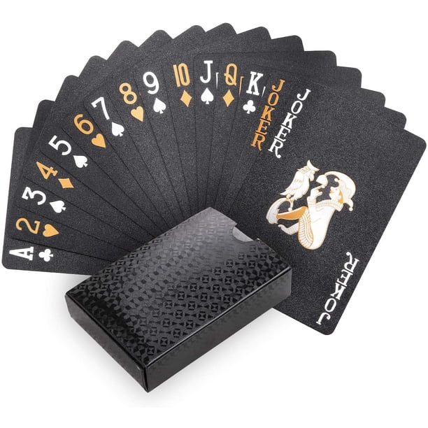 Waterproof Black Gold Foil Playing Cards, Perfect for Magic, Water Card ...