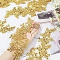 4PCS Sequin Embroidered Lace Patches Leaf Flowers Lace Applique Sewing ...