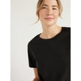 Free Assembly Women's Cotton Cropped Boxy Tee with Short Sleeves, Sizes ...