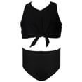 Girls 2 Piece Bikini Sets Beach Tropical Solid Ajustable Strap Ruffle ...