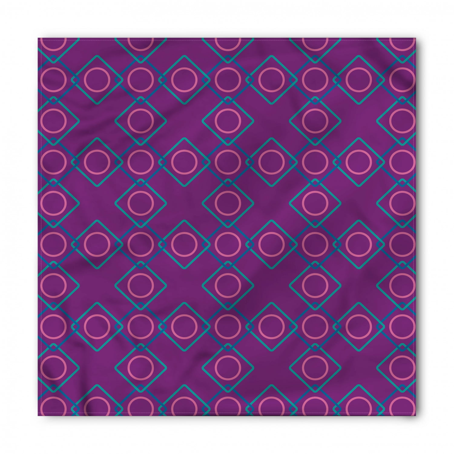 Geometric Bandana, Square and Circle Shapes, Unisex Head and Neck Tie ...