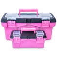 Pink Power Tool Box for Women - 2 Pack Lockable, Portable, Organizing ...