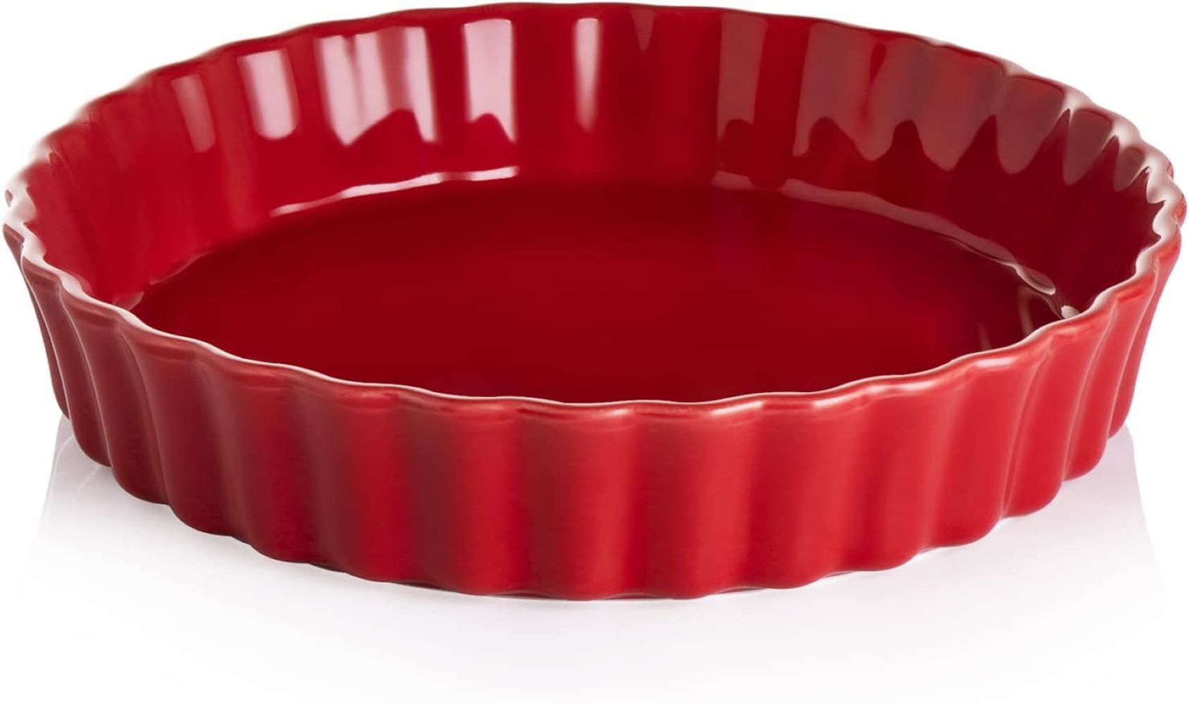 SWEEJAR Ceramic Pie Pan for Baking, 9.5 Inches Round Wavelet Fringe Pie ...