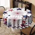 4Th of July Round Tablecloth Polyester Patriotic Star Table Cover ...