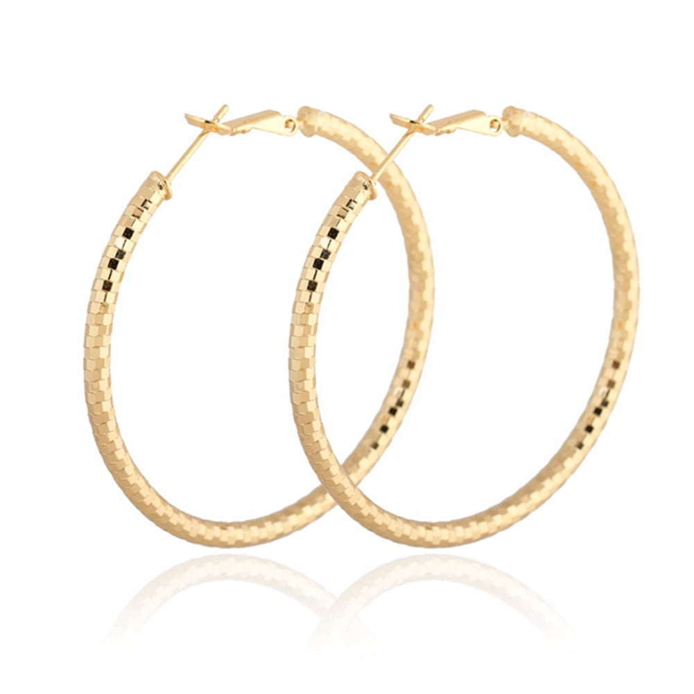 Women Fashion Modern Style Earring Exquisite Matte Big Round Earbob ...