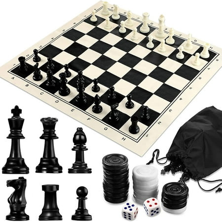 Harrycle Portable Chess Checkers Set for Kids and Adults, 2 in 1 ...