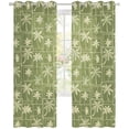 Coconut Tree Sheer Curtains 90 Inch Long 2 Panels, Tropical Plant ...