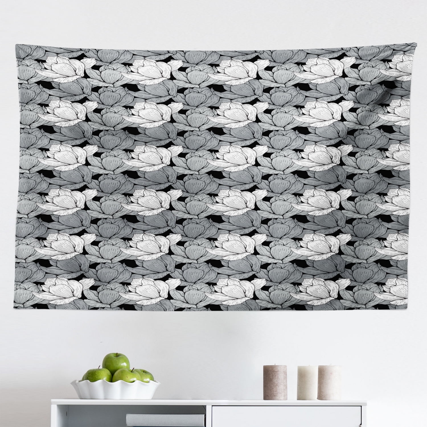 Grey Tapestry, Doodle Circles with Spiral Stripes Illustration of ...