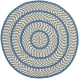 SAFAVIEH Braided Tanisha Bordered Reversible Area Rug, Ivory/Blue, 4' x ...
