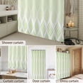 Bathroom Shower Curtain Minimalist Green Gradient Curve Striped ...