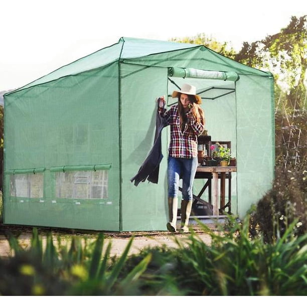 EAGLE PEAK 12'x8.3'x8' Portable Large Walk-in Pop-up Greenhouse for ...