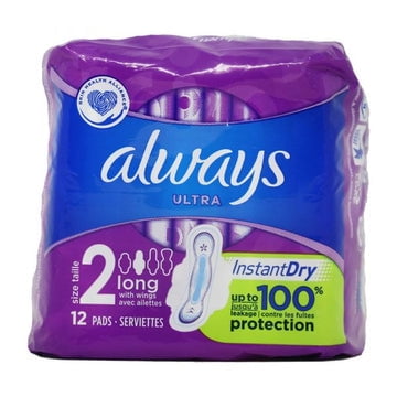 ALWAYS Ultra 12CT Size2 Long Wings 12/Pack - Walmart.ca