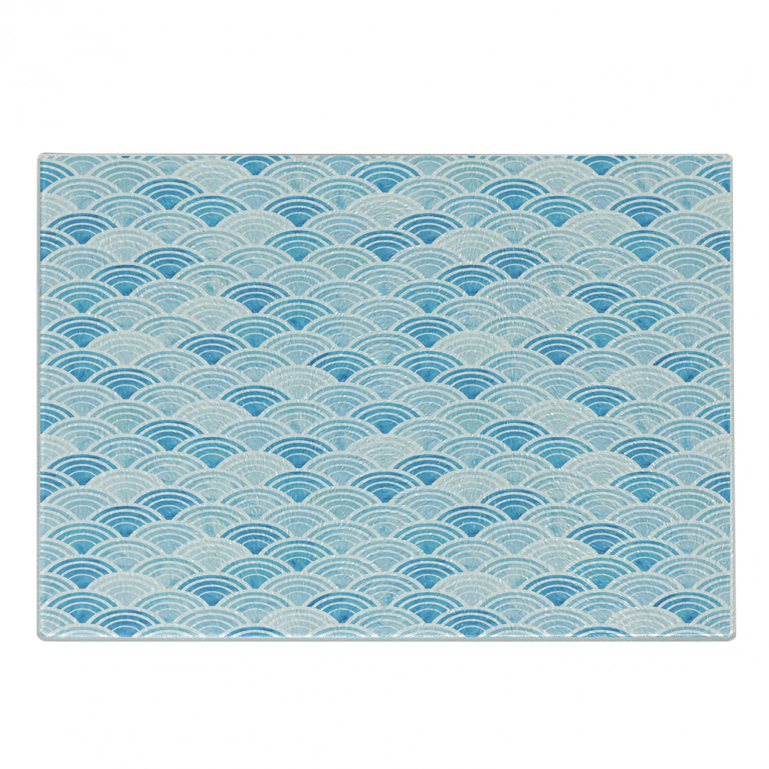 Watercolor Cutting Board, Ocean Waves Inspired Curves in Aquatic Colors ...