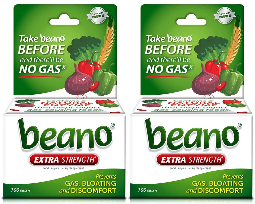 Beano Food Enzyme Tablets, Dietary Supplement - 100 Ea , 2 Pack ...